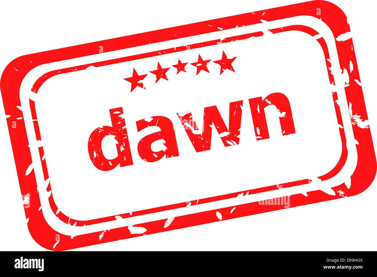 dawn word on red rubber old business stamp Stock Photo - Alamy