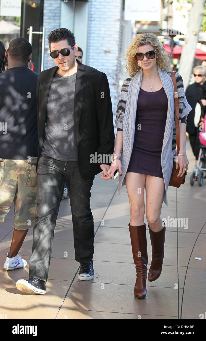 Angel McCord and her boyfriend seen walking through The Grove West ...