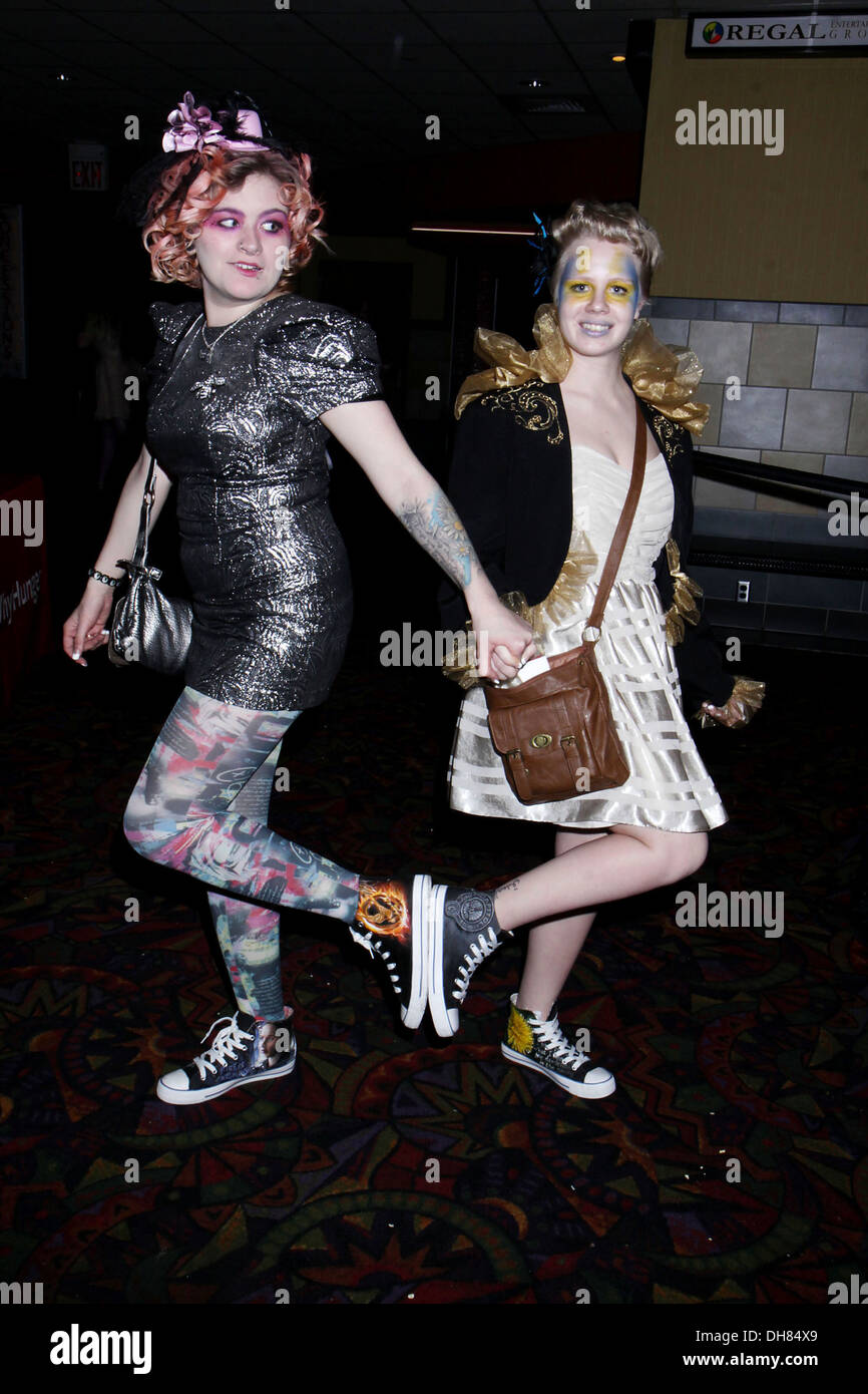 British fans Jessica Sherrah and Clemma Cowlay attend a screening of ...