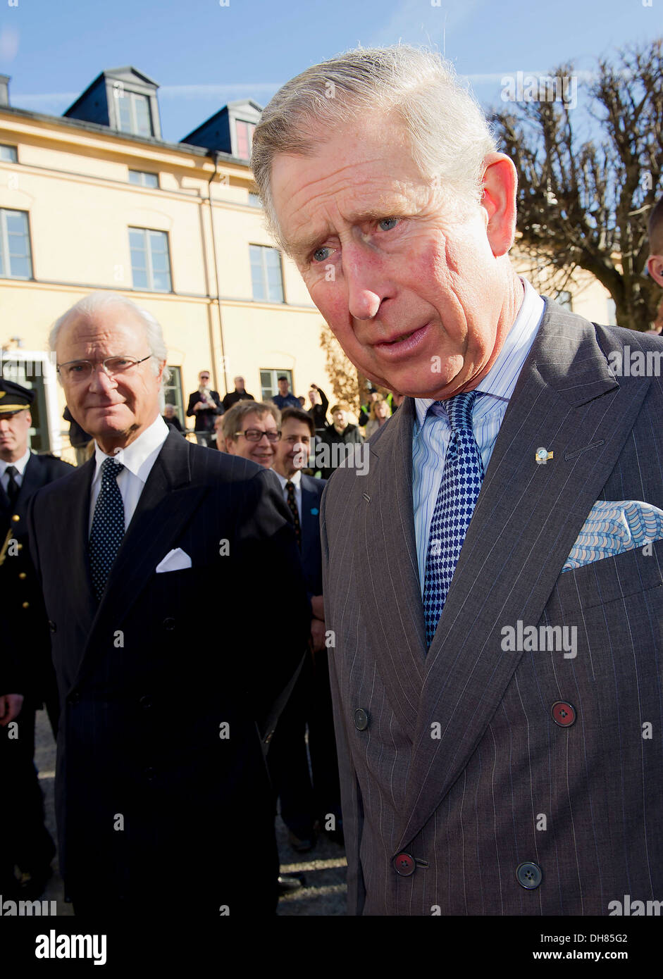 Prince Charles Prince of Wales and King Carl XVI Gustaf of Sweden visit ...