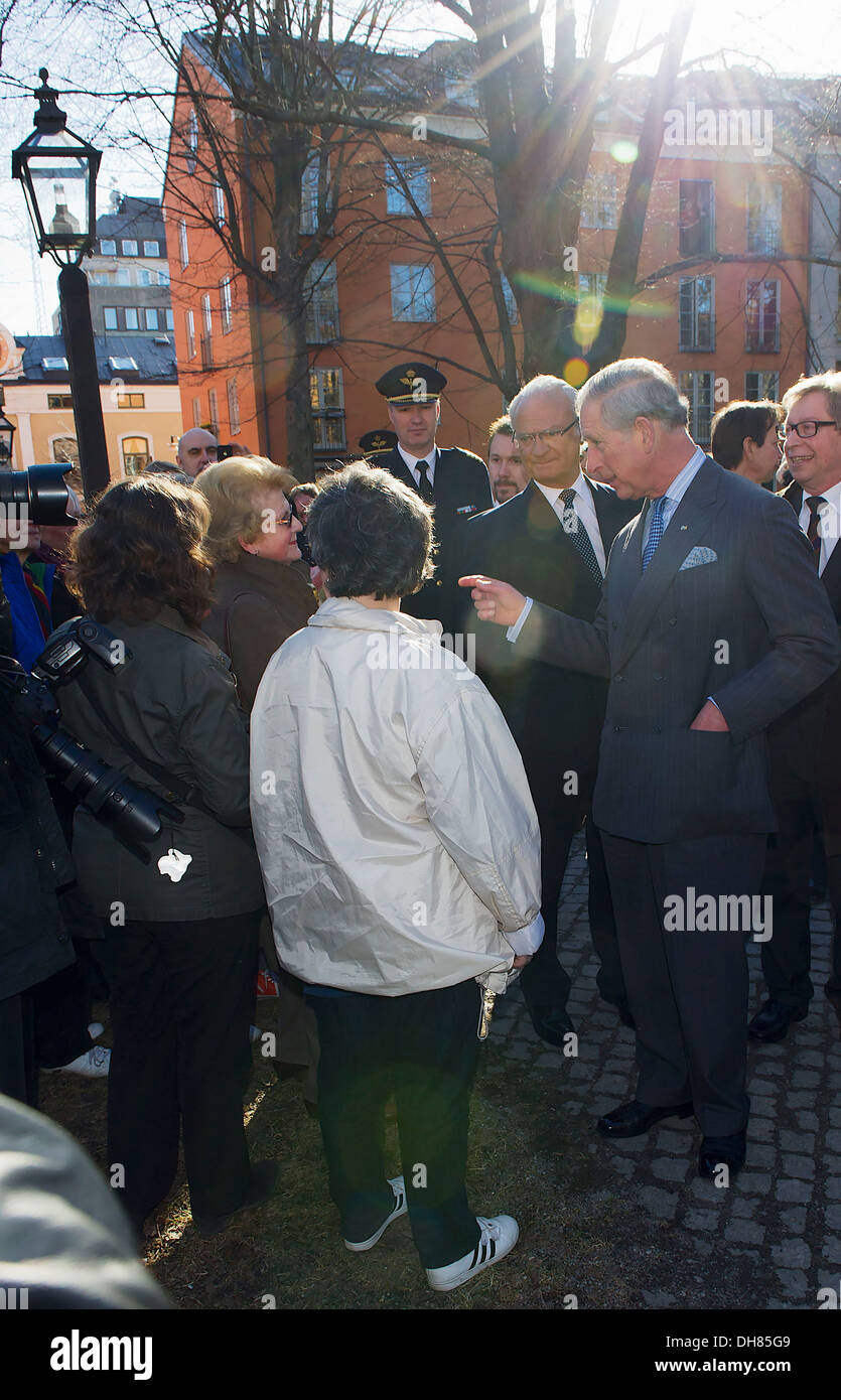 Prince Charles Prince of Wales and King Carl XVI Gustaf of Sweden visit ...