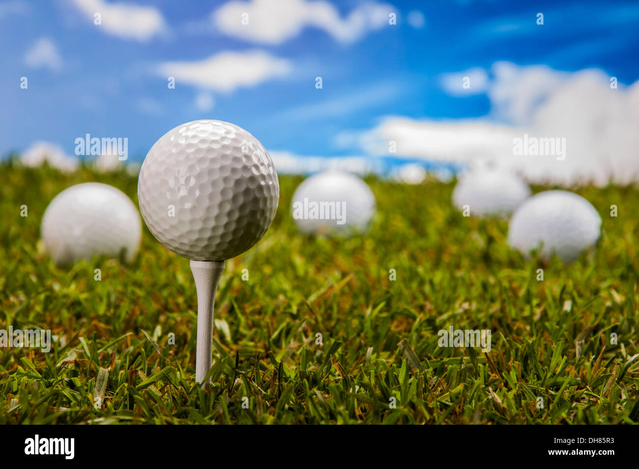 Golf stuff on green grass Stock Photo - Alamy