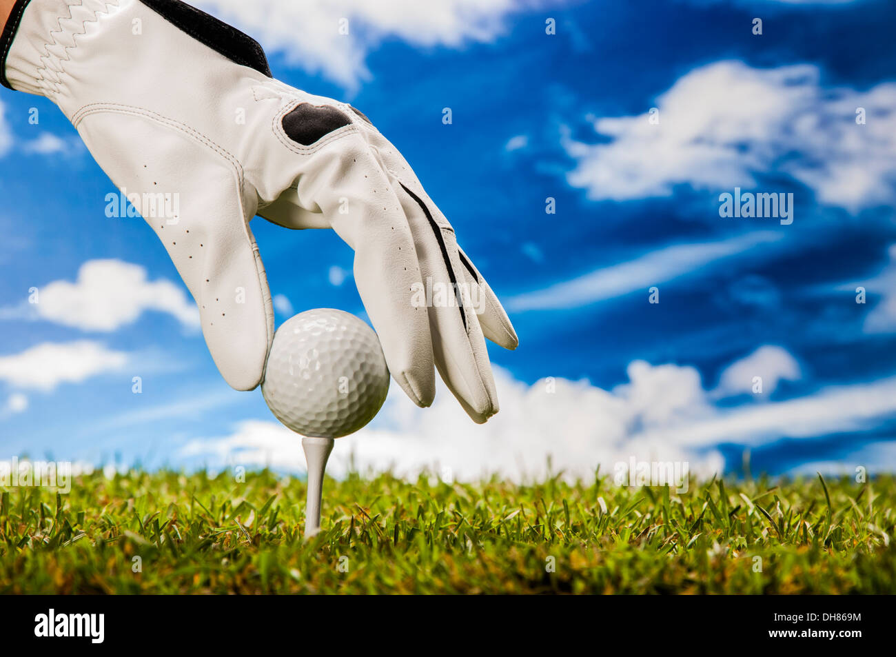 Golf stuff on green grass Stock Photo - Alamy
