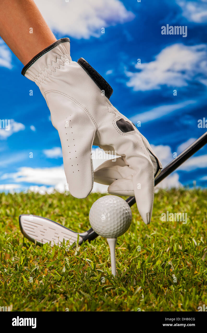 Golf stuff on green grass Stock Photo - Alamy