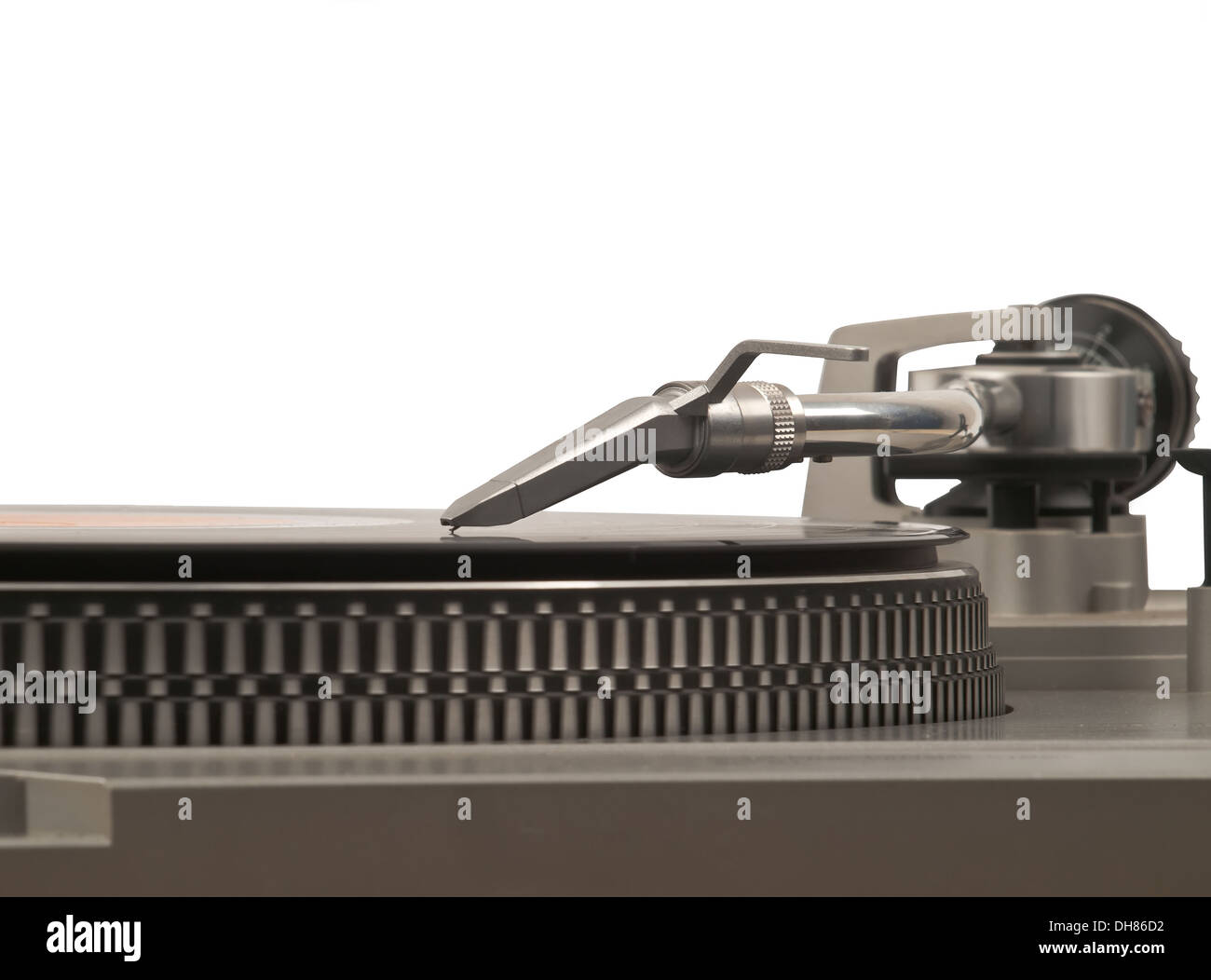 detail of turntable isolated on white background Stock Photo - Alamy