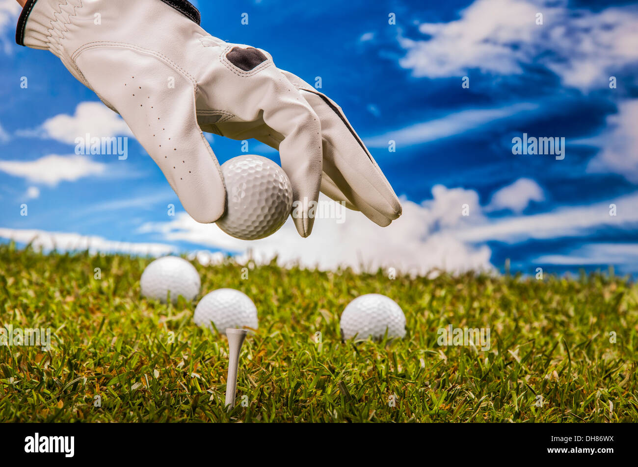 Golf stuff on green grass Stock Photo - Alamy