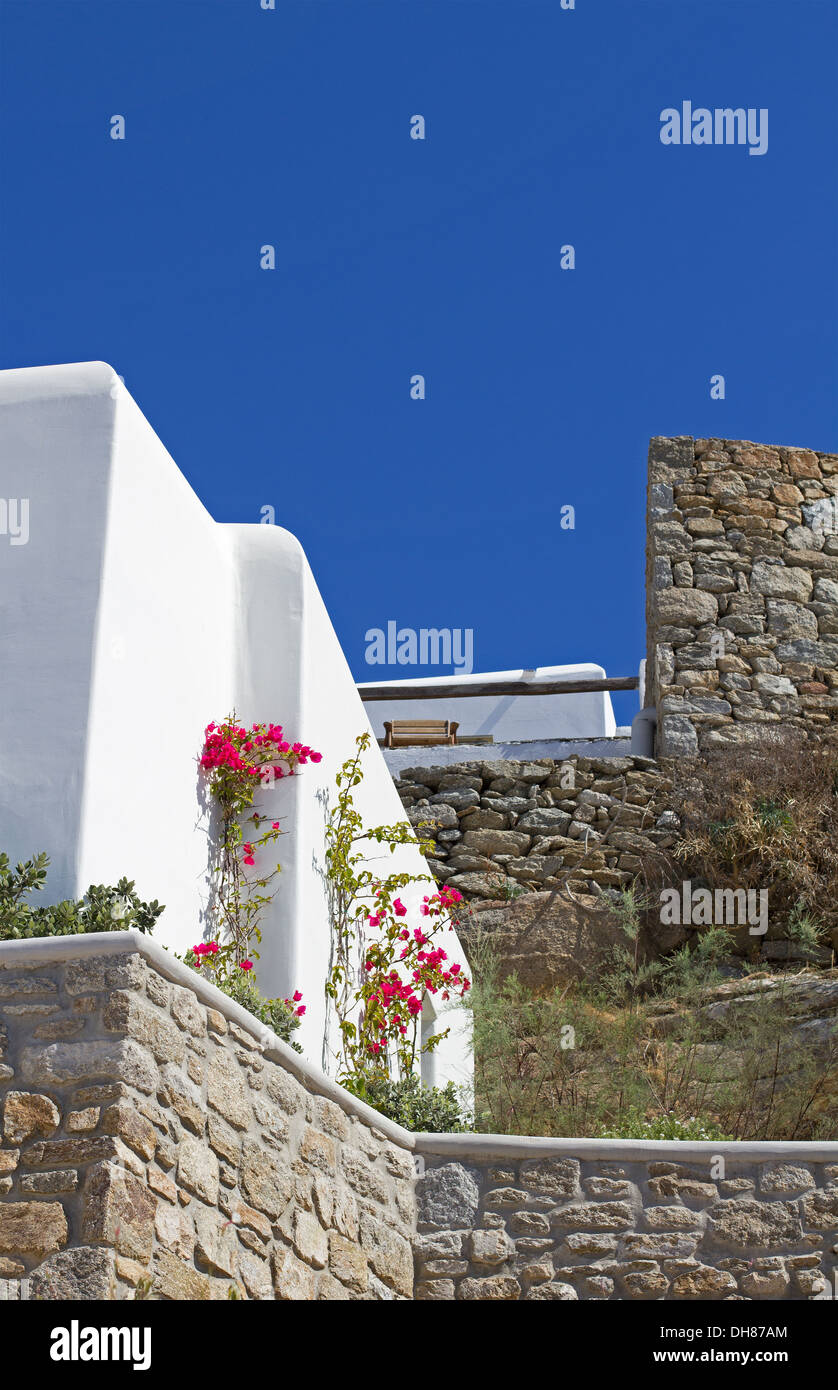 Mykonos greece stone wall hi-res stock photography and images - Alamy