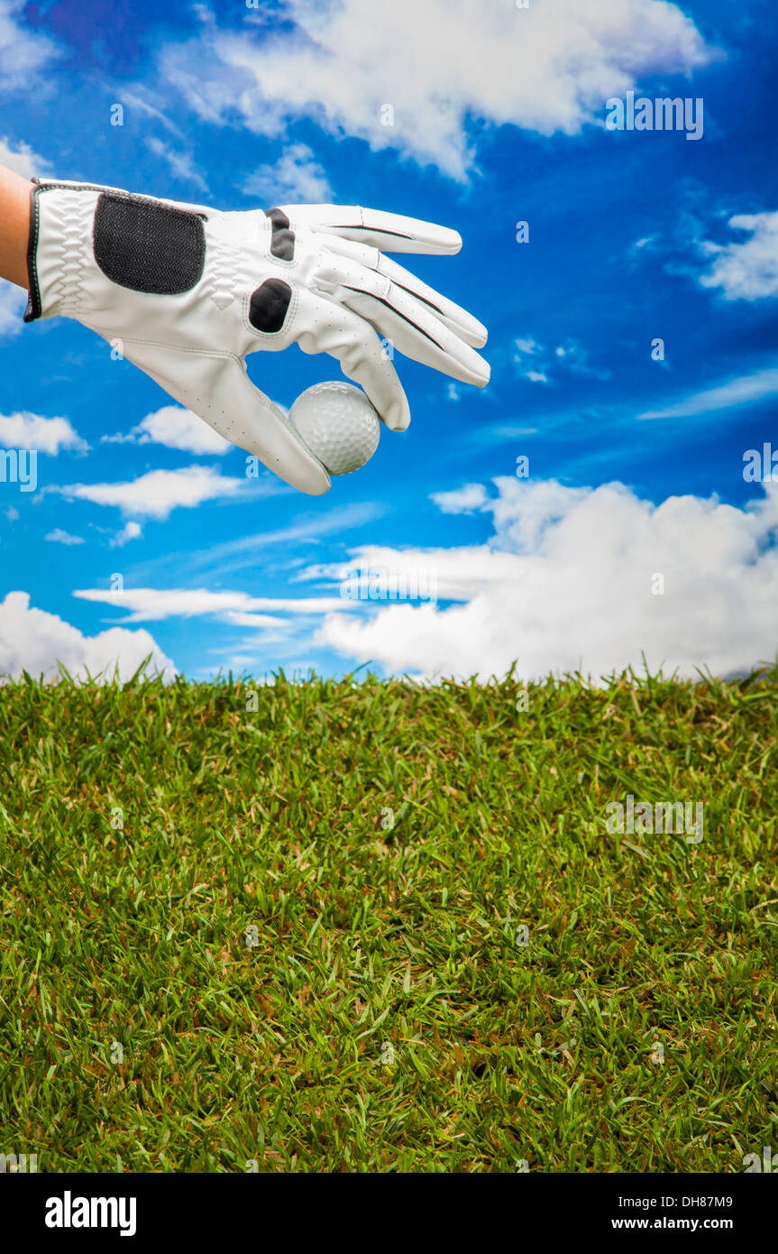 Golf stuff on green grass Stock Photo - Alamy