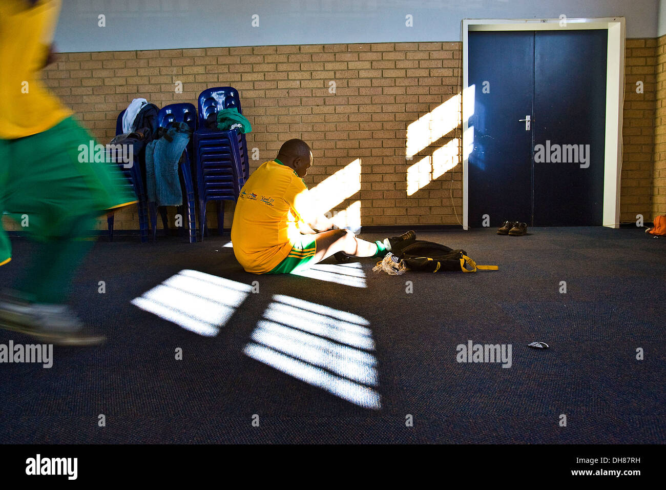 Bricks Mokolo gets ready for a soccer match at the Sebokeng Sports ...