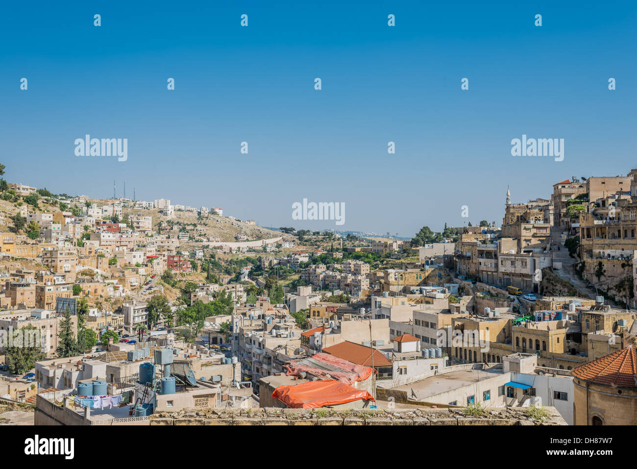 Salt, Jordan - May 6, 2013: panorama of the city of Salt in Jordan on ...