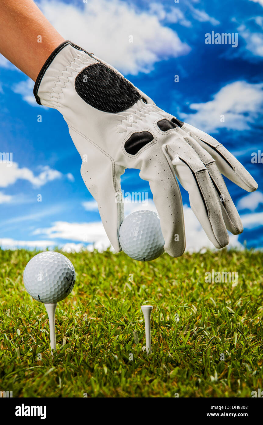 Golf stuff on green grass Stock Photo - Alamy