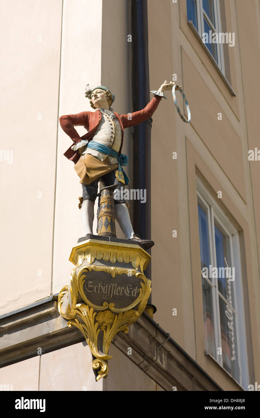 Schaeffler figure on Schaefflereck street corner, Altstadt-Lehel ...