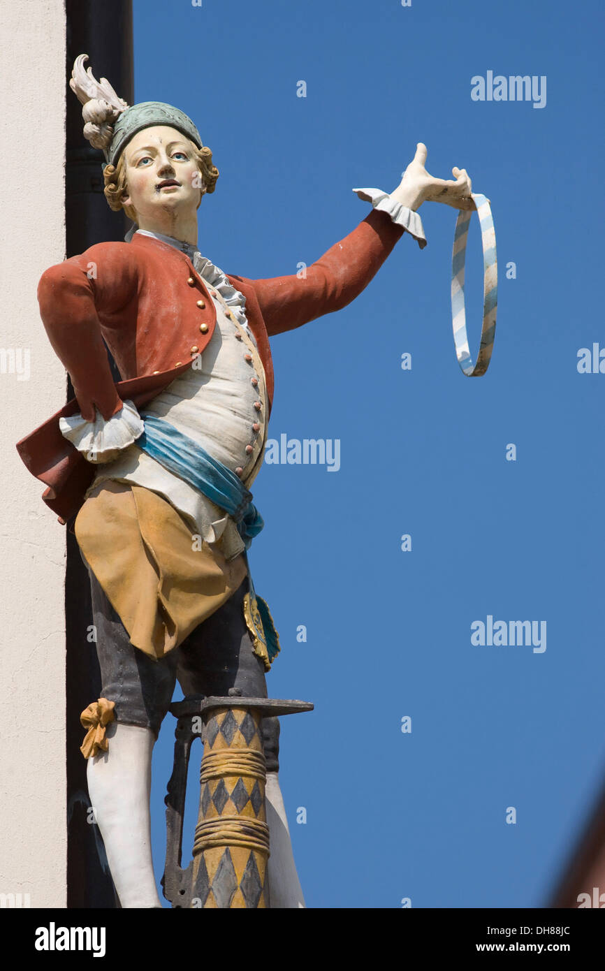 Schaeffler figure on Schaefflereck street corner, Altstadt-Lehel ...