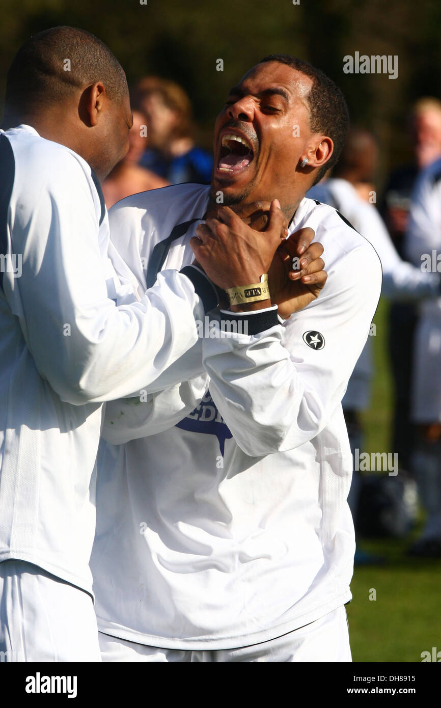 Darren Campbell and Michael Harvey Jr aka MC Harvey Celebrity Soccer ...