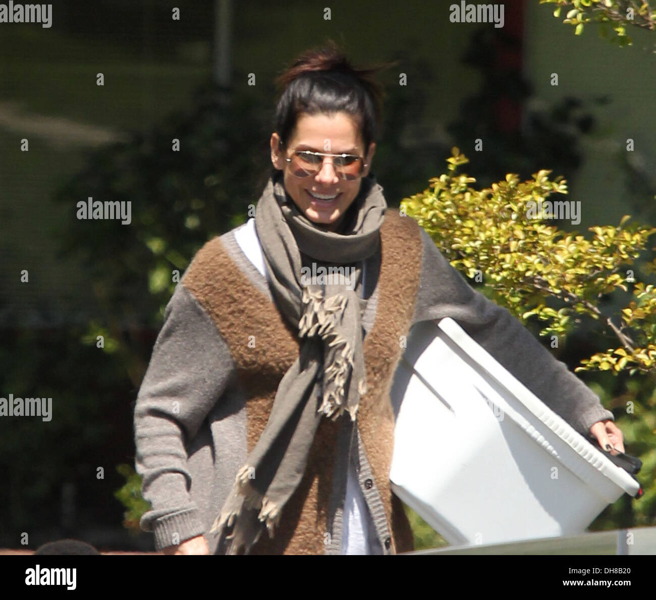 Sandra Bullock is seen taking her son Louis Bardo to school in Sherman ...