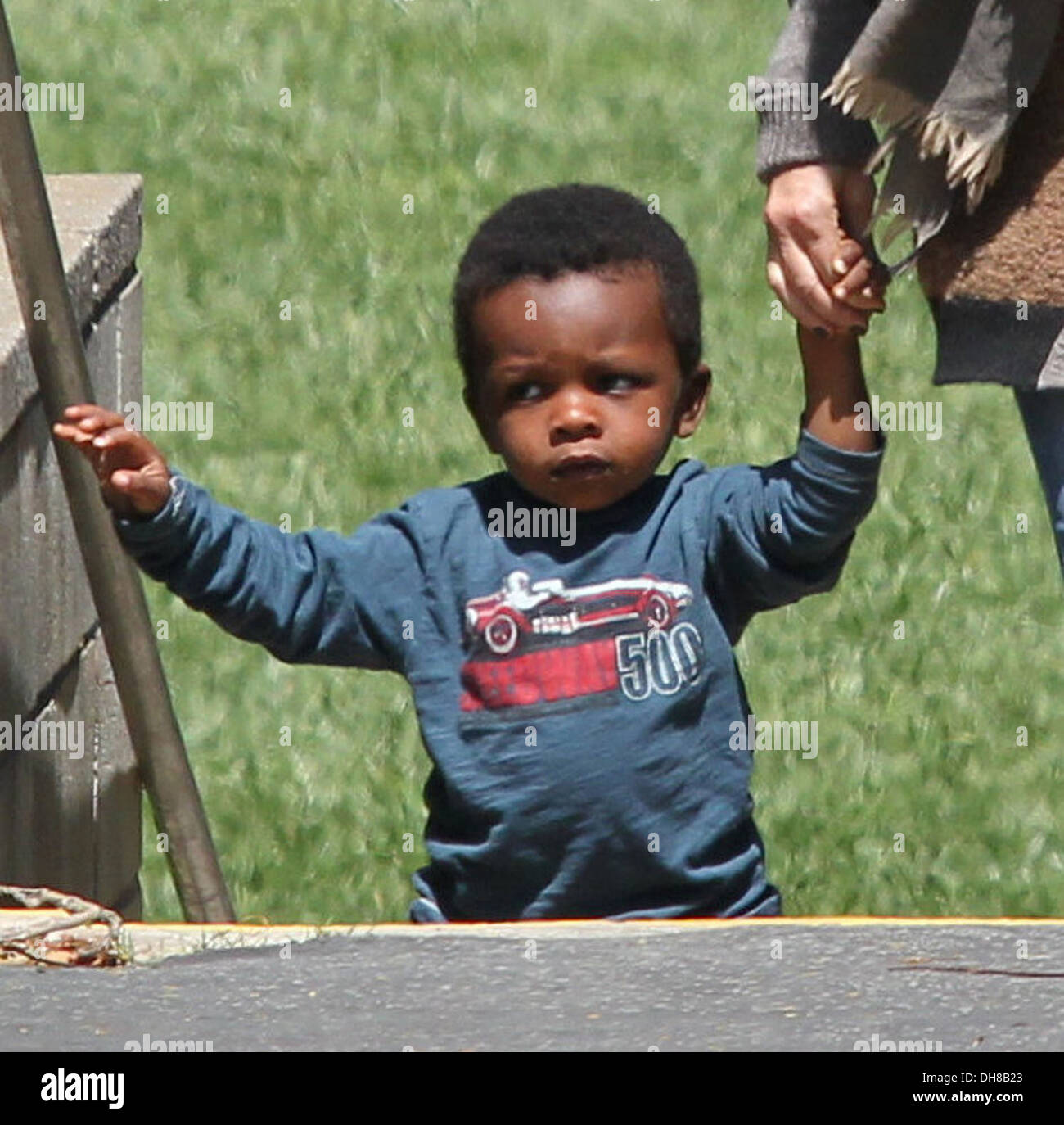 Sandra Bullock is seen taking her son Louis Bardo to school in Sherman ...
