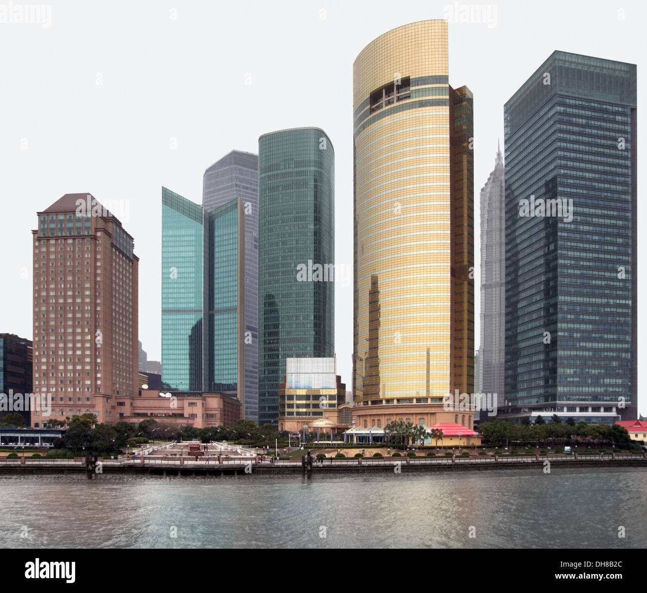 waterside city view of Shanghai in China, seen from Huangpu River Stock ...