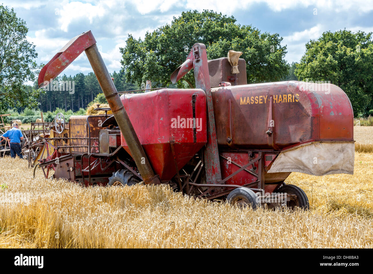 1950's Massey-Harris 722 combine being demonstrated at the 2013 ...