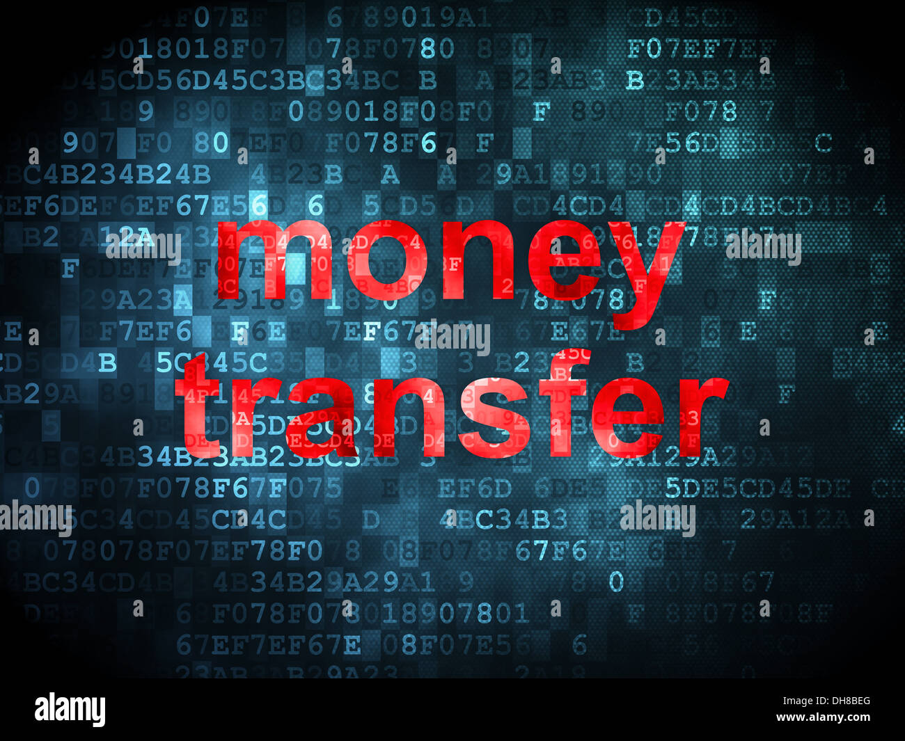 Finance concept: Money Transfer on digital background Stock Photo - Alamy