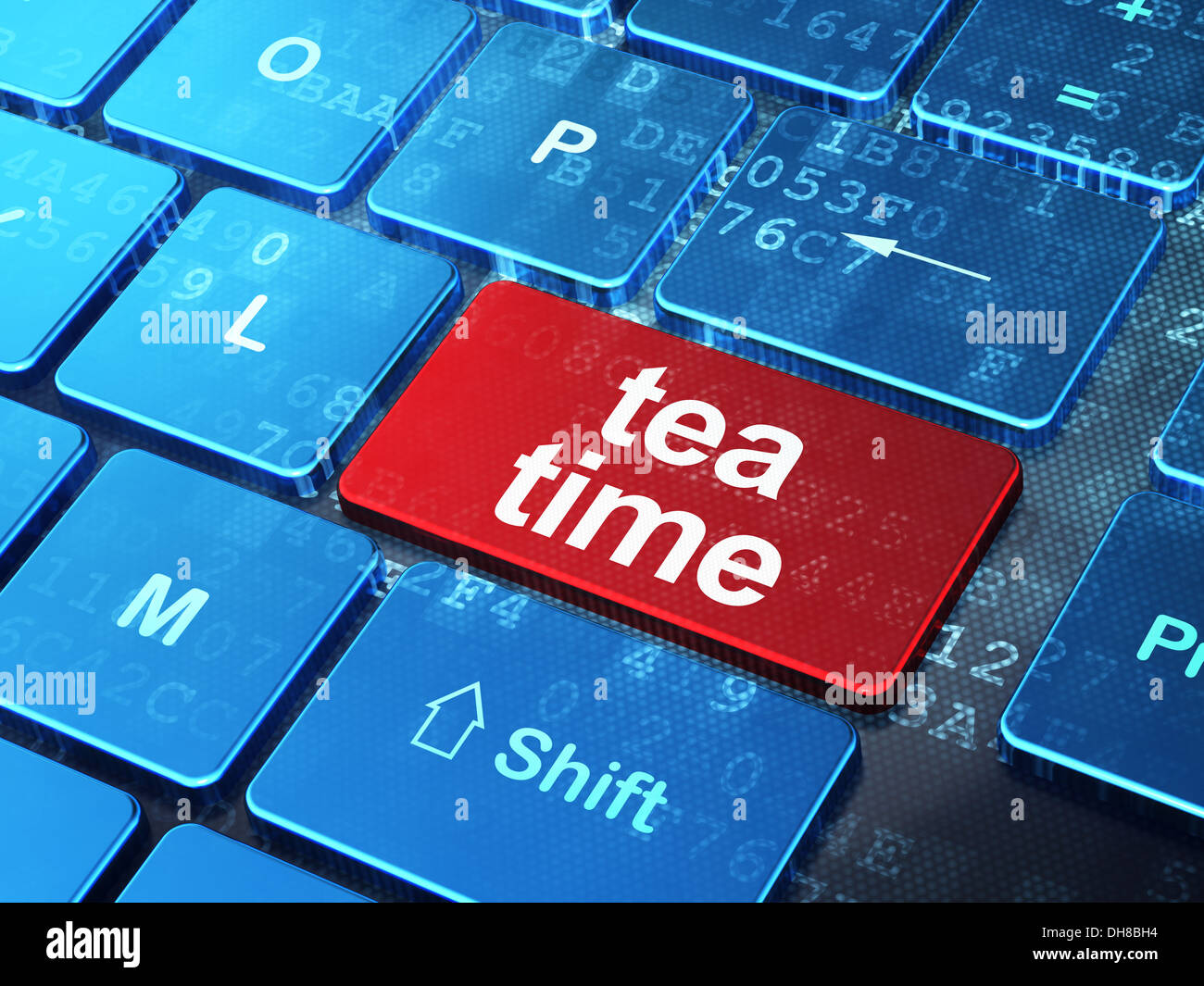 Timeline concept: Tea Time on computer keyboard background Stock Photo ...