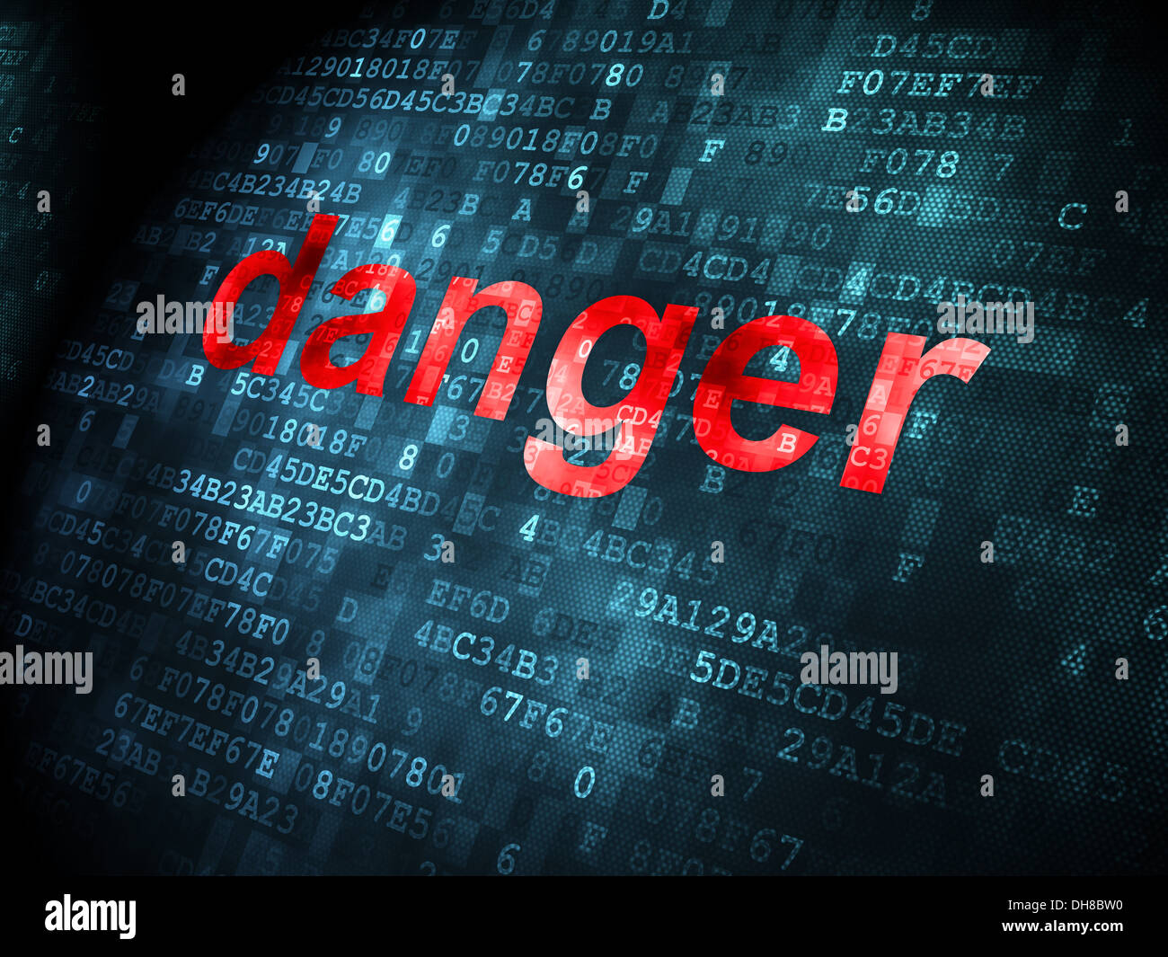 Security concept: Danger on digital background Stock Photo - Alamy
