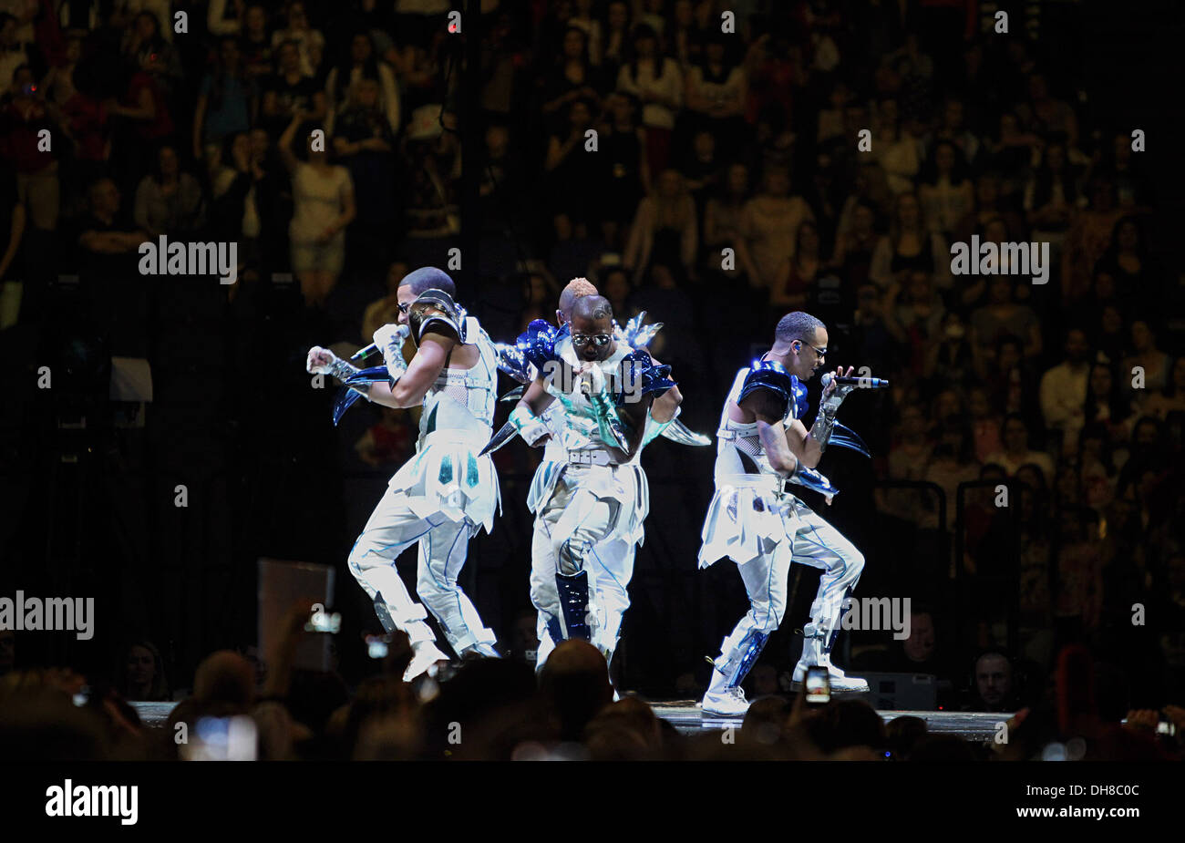 JLS performing on stage during the Sport Relief concert at The O2 Arena ...