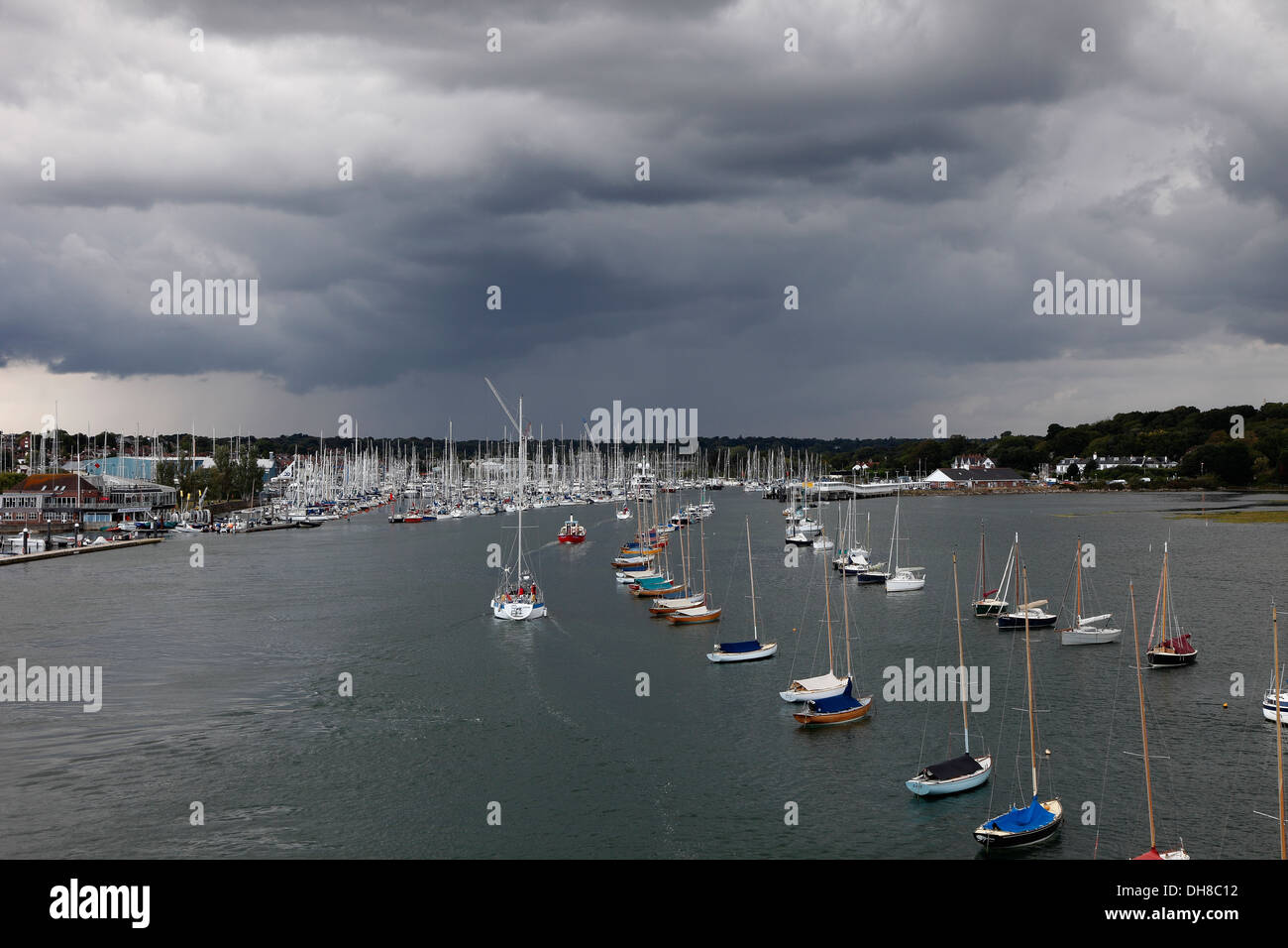 Lymington harbour lymington estuary hampshire hi-res stock photography ...