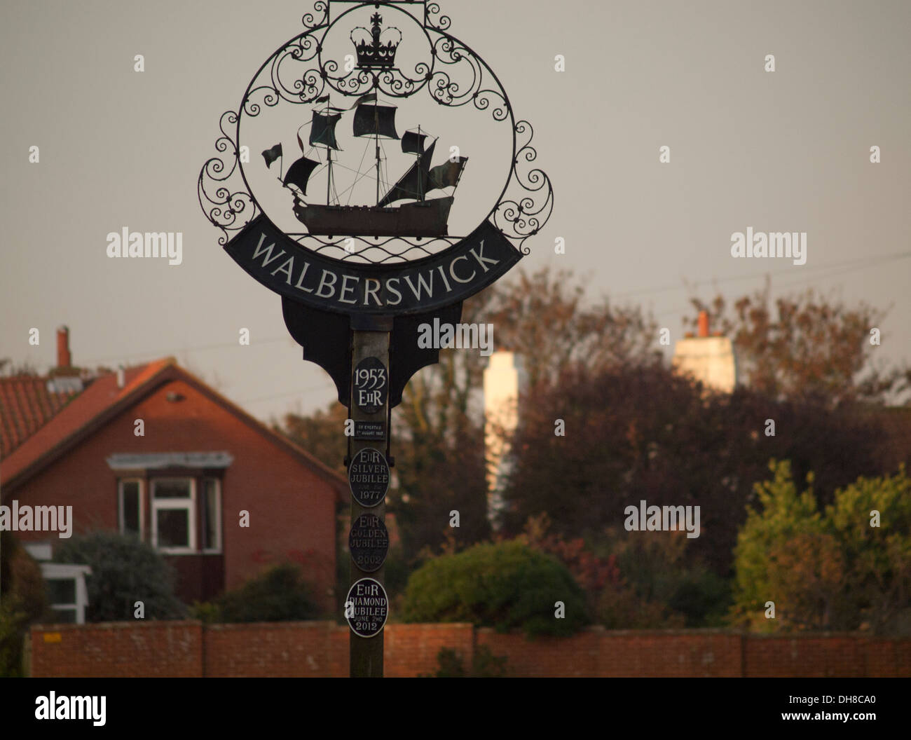 Walberswick village sign hi-res stock photography and images - Alamy