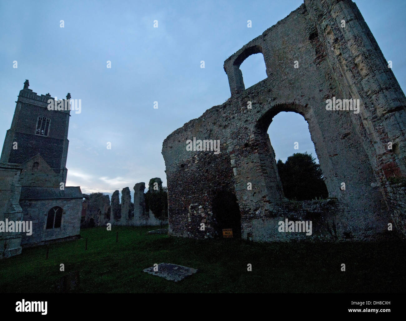 The ruins of an earlier church by St Andrew's in Walberswick Stock ...
