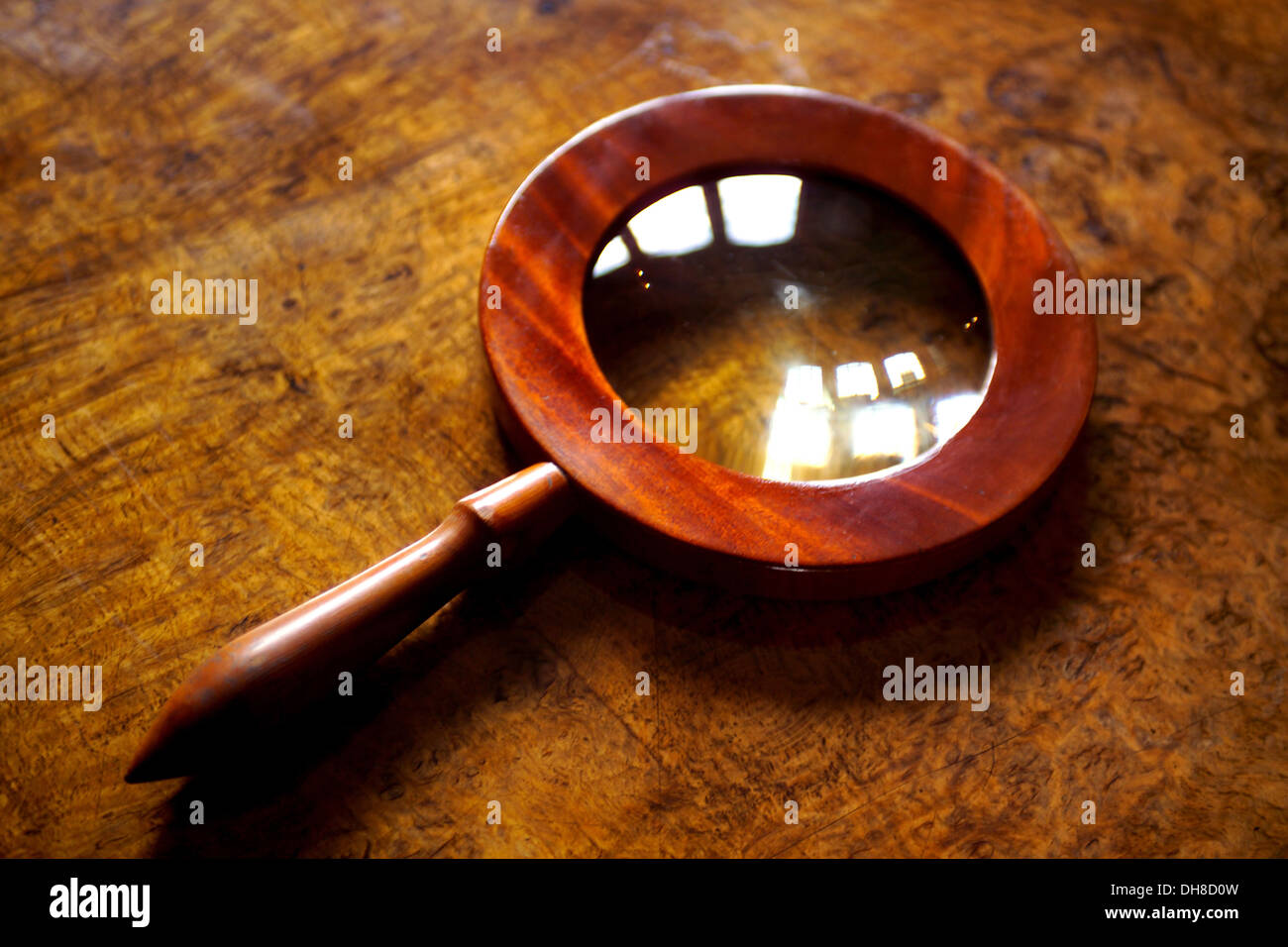Old wooden magnifying glass Stock Photo - Alamy