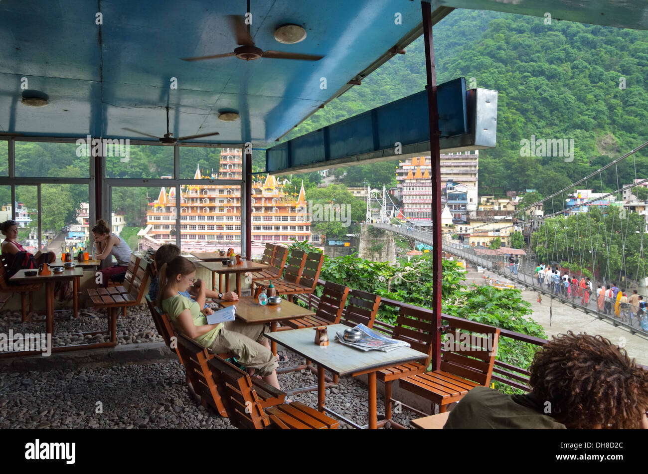 Rishikesh india cafe hi-res stock photography and images - Alamy