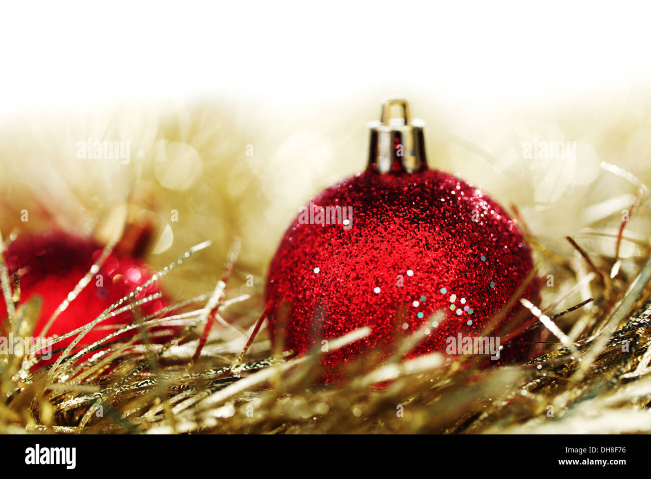 red christmas ball on holiday background Stock Photo - Alamy