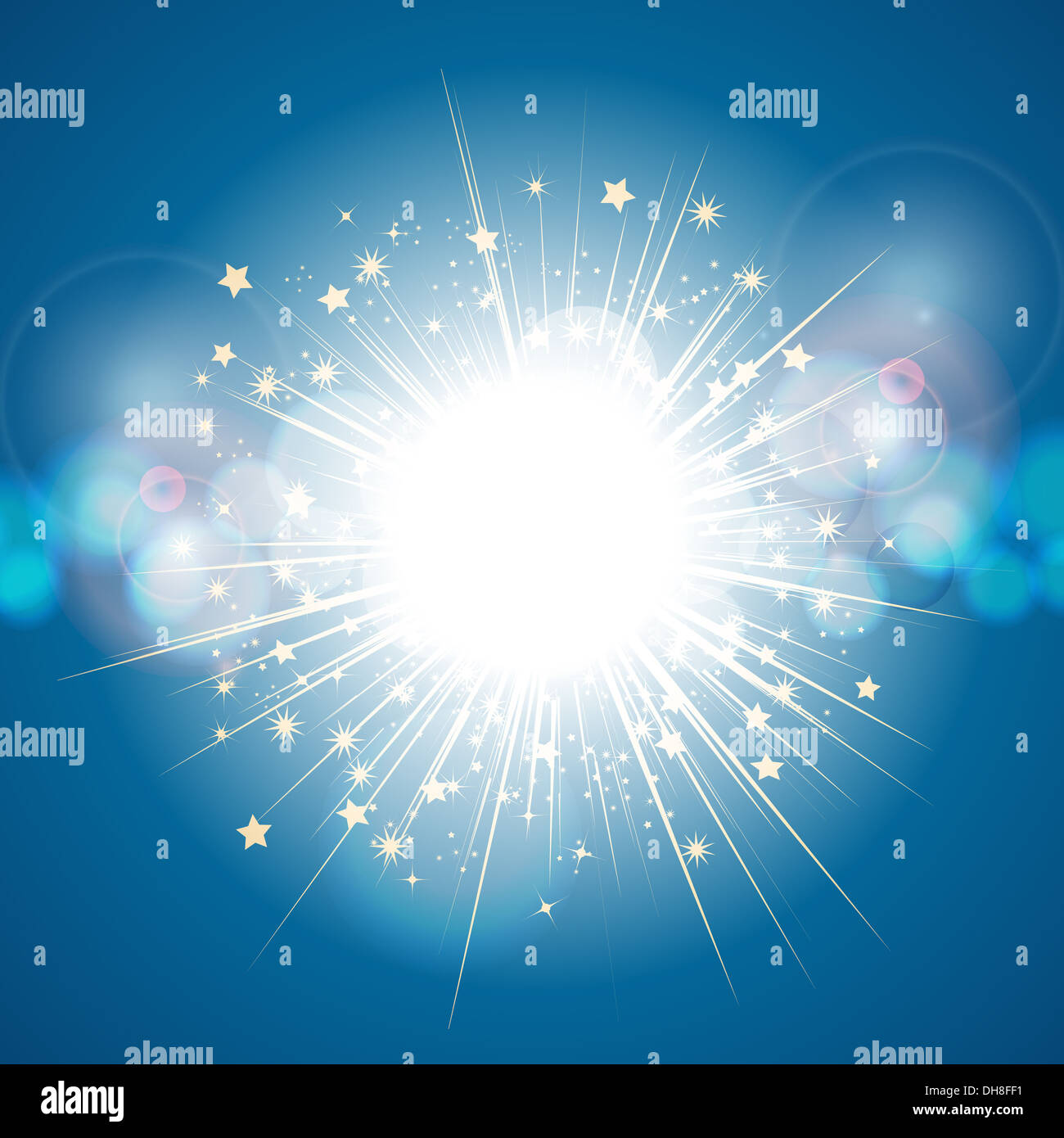 light explosion background on blue Stock Photo - Alamy