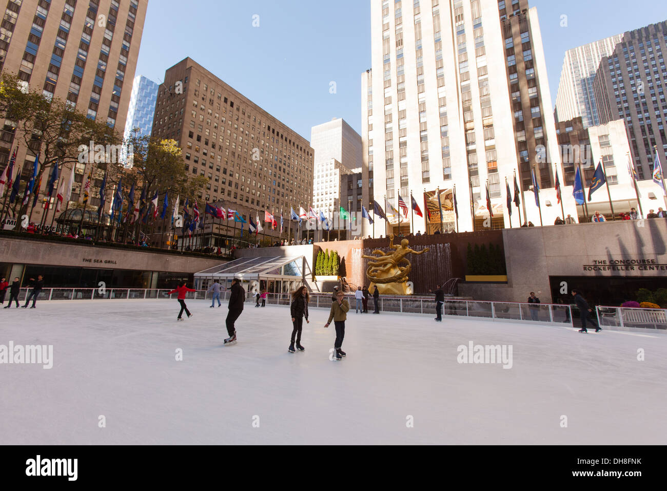 Ice Skating at the Rockefeller Center, New York City , United States of ...
