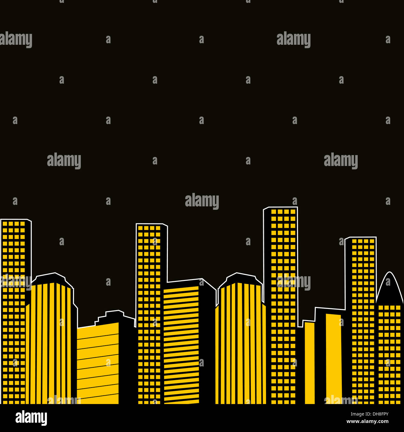Abstract cityscape background in black and yellow Stock Photo - Alamy