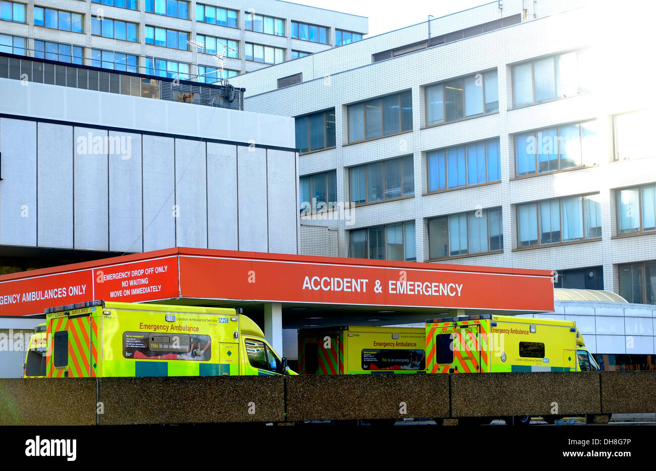 Ambulances parked outside A&E Stock Photo - Alamy