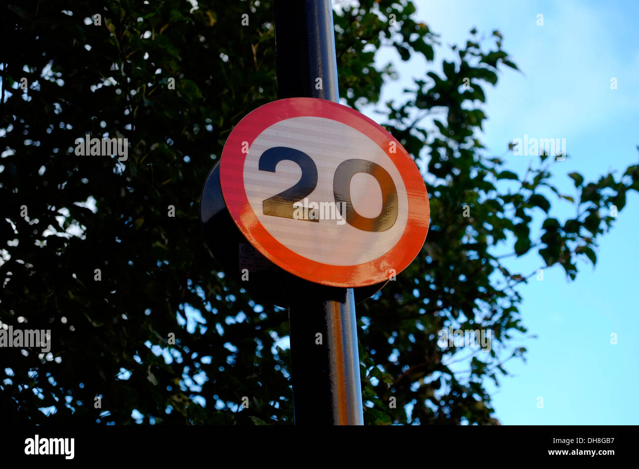 Road sign for 20 mph zone Stock Photo - Alamy