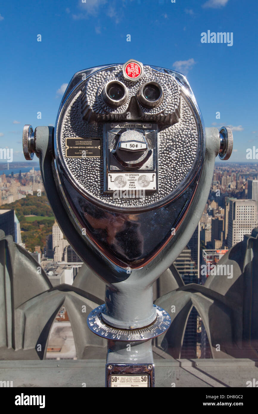 View from the Top of the Rock looking over Central Park, Rockefeller ...