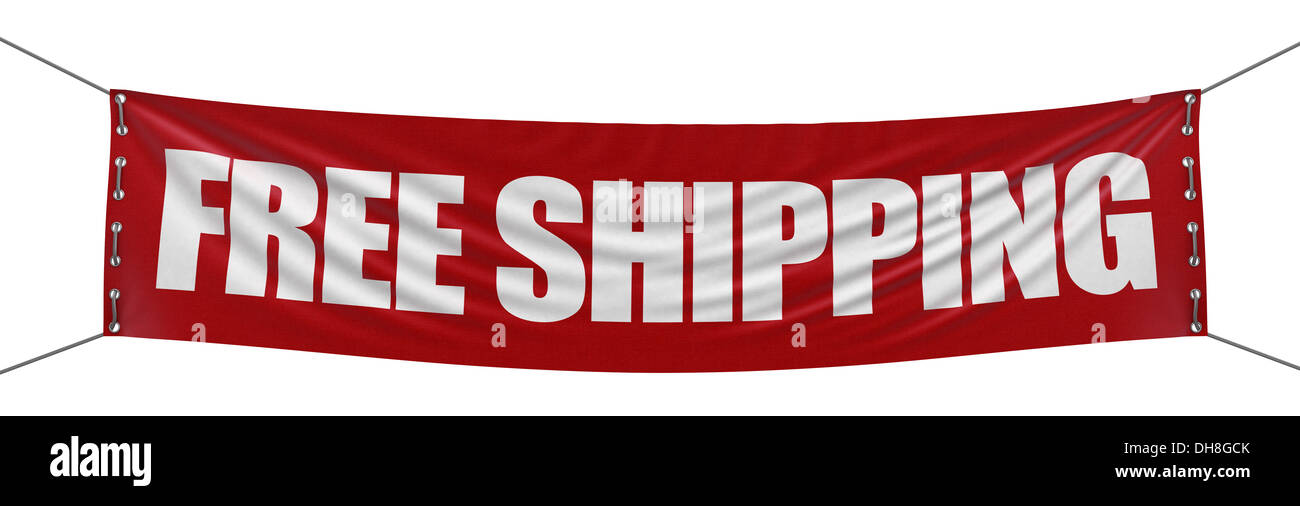 “free shipping” banner (clipping path included Stock Photo - Alamy