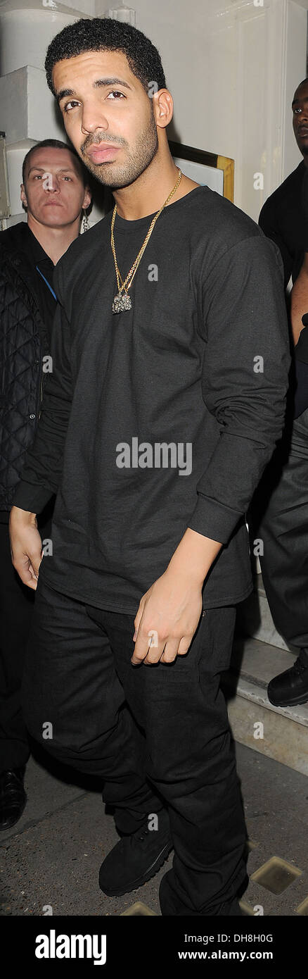 Drake leaving Low Club in Mayfair at 3.30am. London, England - 28.03.12 ...