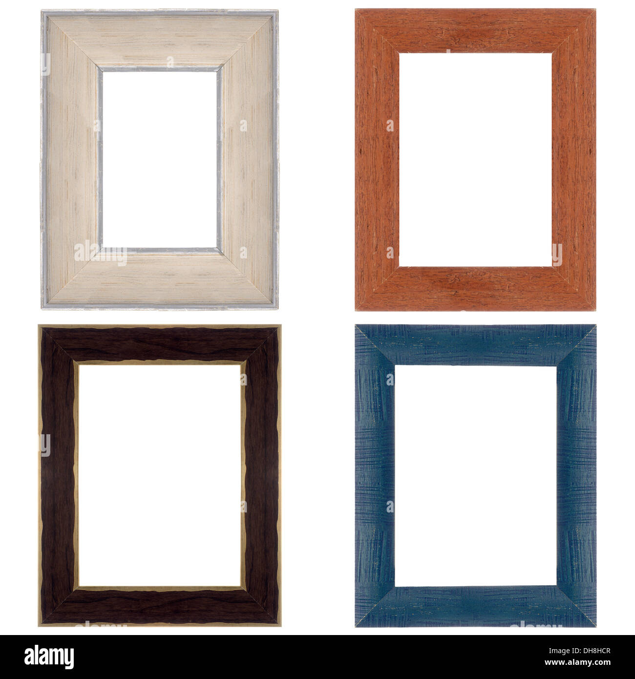Four picture frames isolated on white background Stock Photo - Alamy