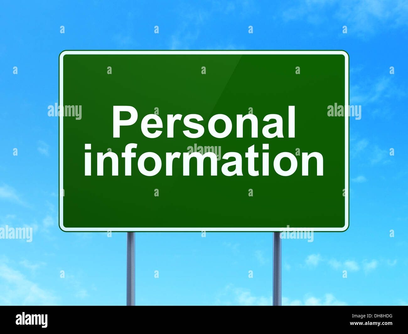 Safety concept: Personal Information on road sign background Stock ...