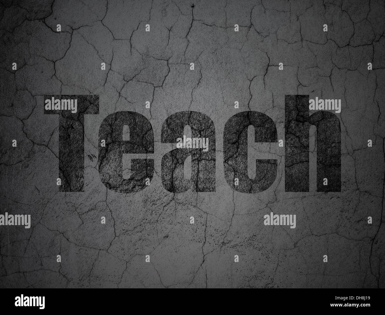 Education concept: Teach on grunge wall background Stock Photo - Alamy