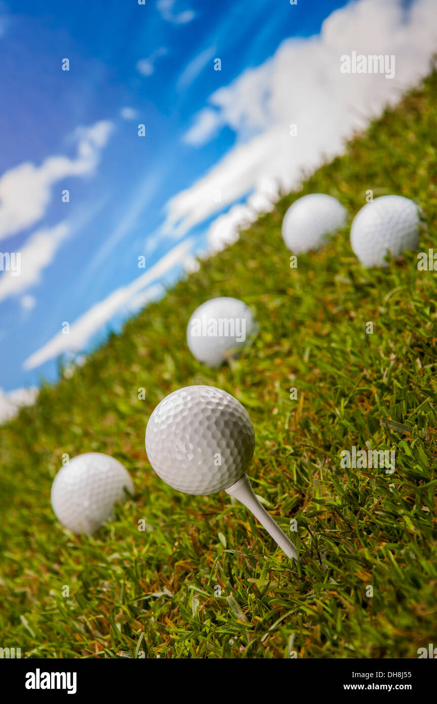 Golf stuff on green grass Stock Photo - Alamy