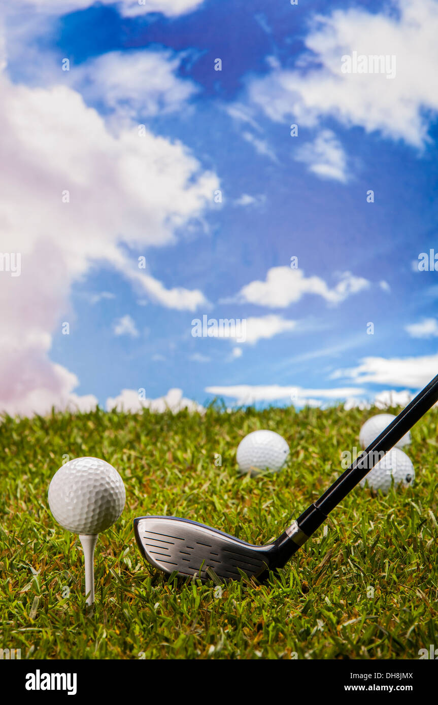 Golf stuff on green grass Stock Photo - Alamy
