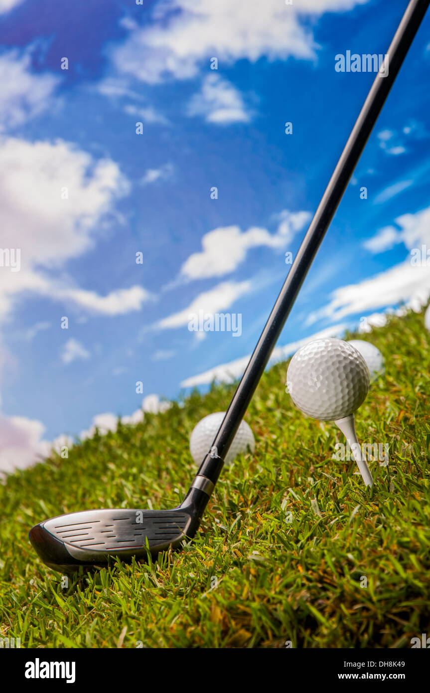 Golf stuff on green grass Stock Photo - Alamy