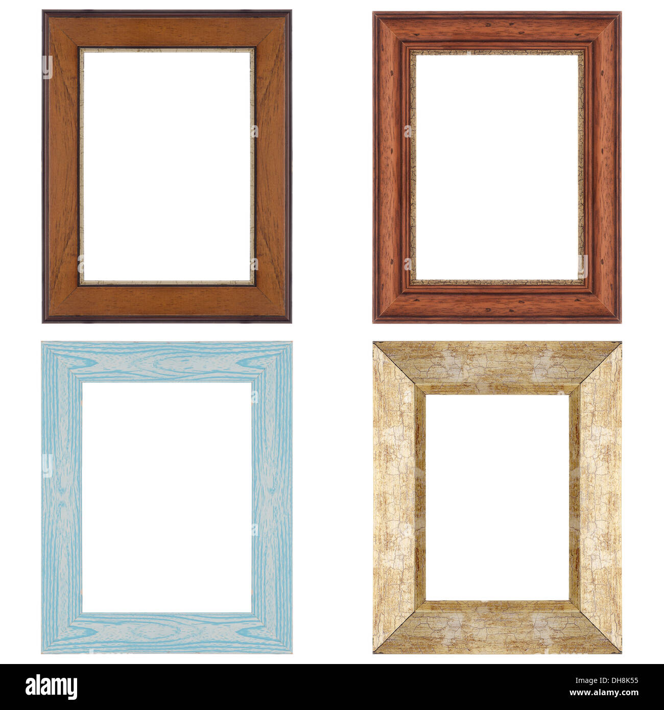 Four picture frames isolated on white background Stock Photo - Alamy