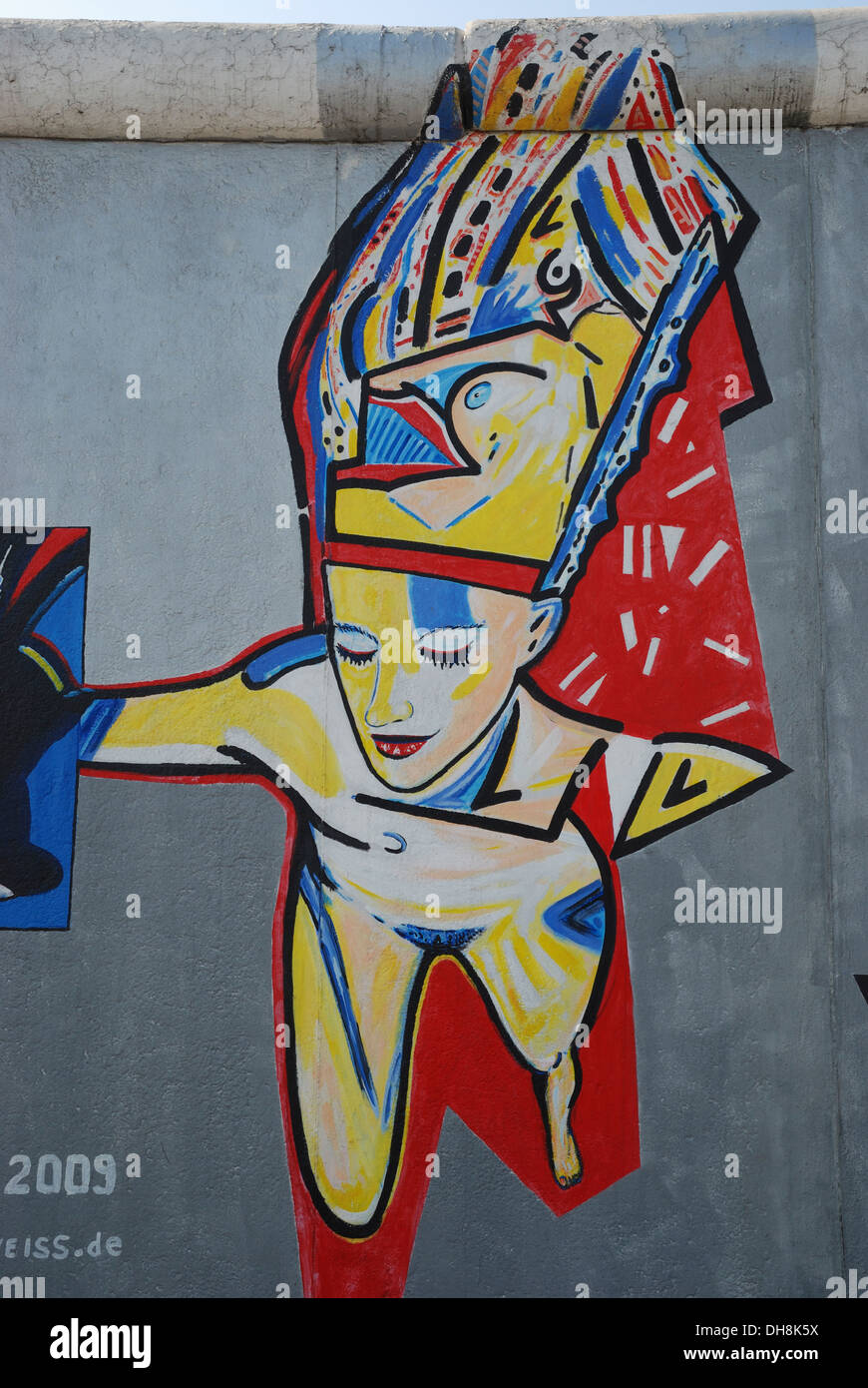 A section of "Geist Reise" by Andy Weiss on the Berlin Wall at the East ...