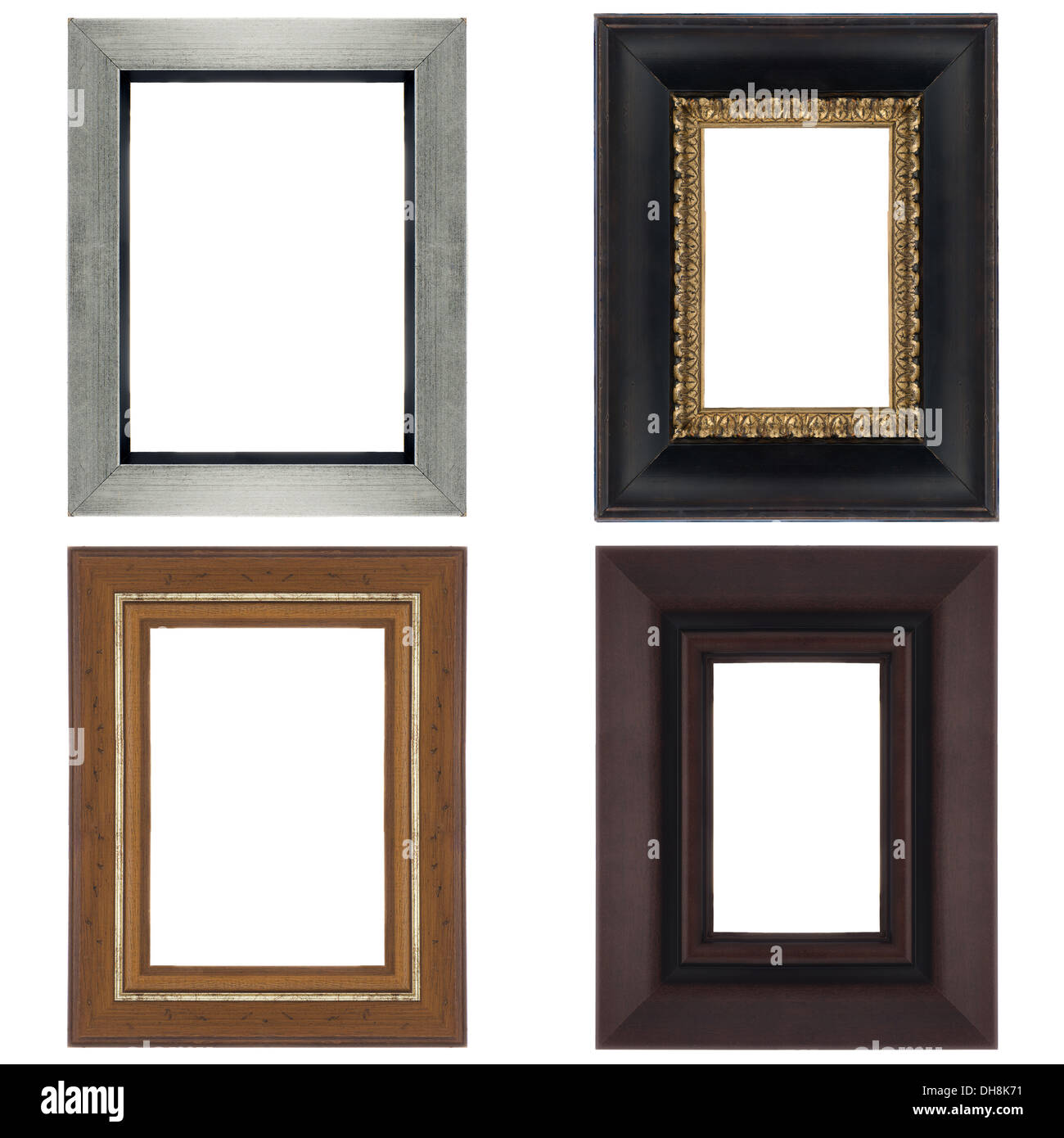 Four picture frames isolated on white background Stock Photo - Alamy