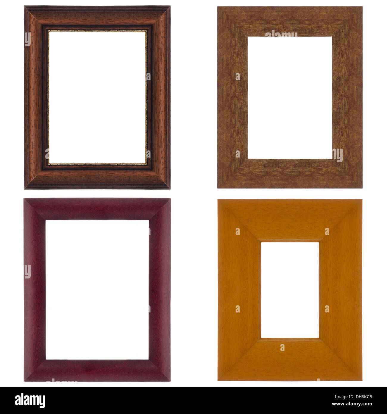 Four picture frames isolated on white background Stock Photo - Alamy